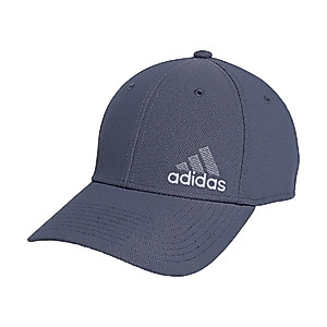 adidas Men's Release 3 Structured Stretch Fit Cap, Onix Grey/Light Onix Grey/White, Large-X-Large