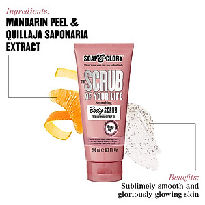 Soap & Glory Original Pink The Scrub Of Your Life Exfoliating Body Scrub - Smoothing & Buffing Body Scrub - Rose & Bergamot Body Polish - Brightening Body Scrub with Shea Butter & Vitamin E (200ml)