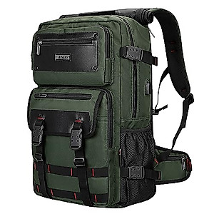 WITZMAN Carry On Travel Backpack for Men Duffle Bags Fit 17 Inch Laptop Airline Approved Laptop Backpack(B685 Army Green)