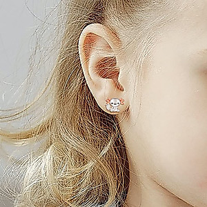 925 Sterling Silver Axolotl Earrings Stud Necklace Hypoallergenic Cute Animal Jewelry Gifts for Women (Earrings)