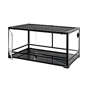 REPTI ZOO 67 Gallon Reptile Glass Terrarium, Double Hinge Door with Screen Ventilation Reptile Terrarium 36" x 24" x 18"(Knock-Down)