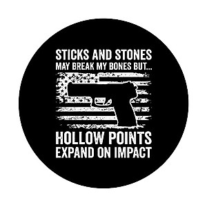 Sticks And Stones Hollow Points - 9mm .22 .45 Funny Pistol PopSockets Swappable PopGrip
