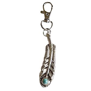 Silver Boho Feather Western Turquoise Zipper Pull for Backpacks, Cute Rhinestone Purse Charms, Unique Custom Handbag Jewelry, Personalized Zipper Charms, Camera Bag Charms, Cool Key Chain Charm