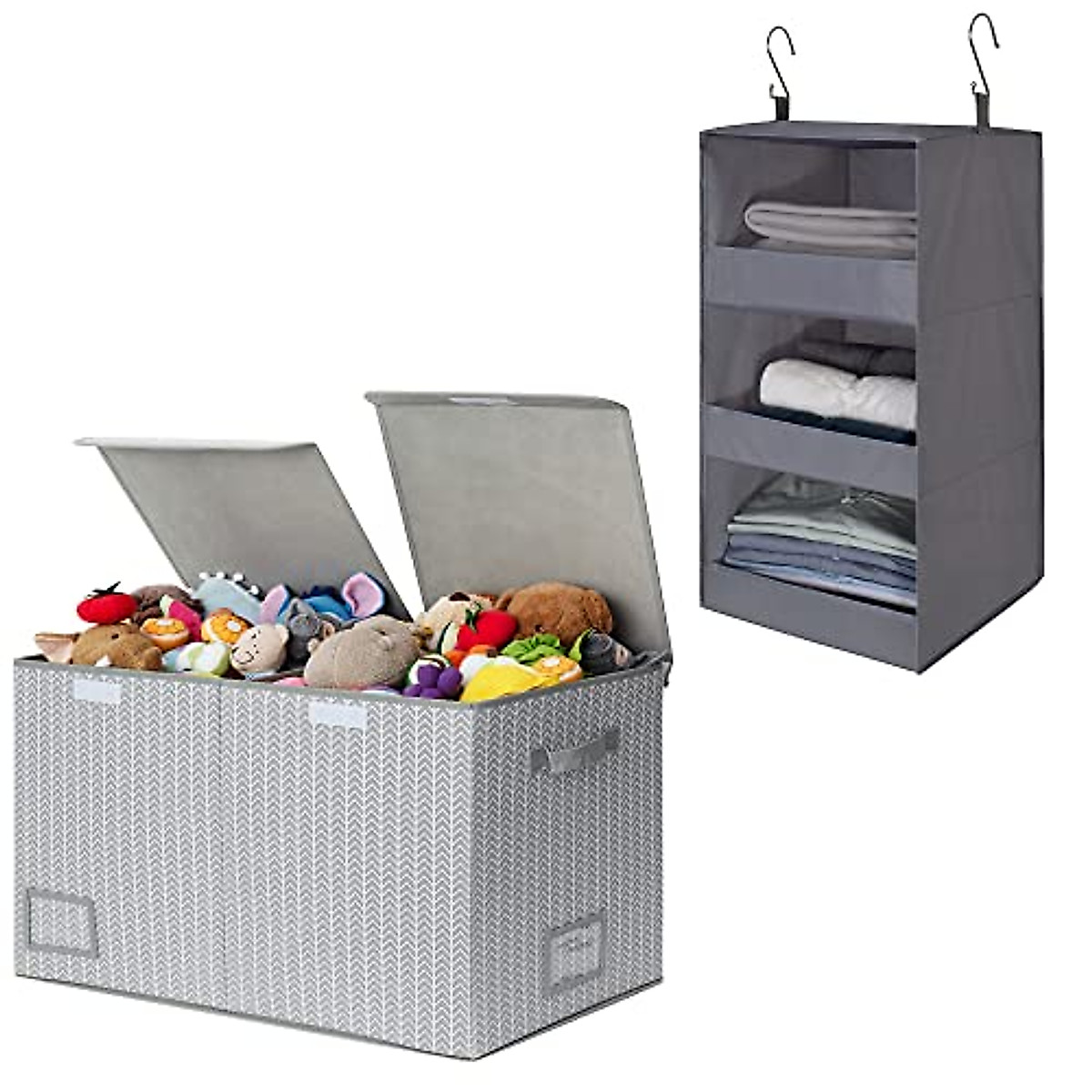 GRANNY SAYS Bundle of 1-Pack Hanging Shelves & 1-Pack Extra Large Storage Bin with Lid