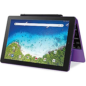 2016 Newest Premium High Performance RCA Viking Pro 10.1" 2-in-1 Touchscreen Laptop Computer Tablet Quad-Core Processor 1G Memory 32GB Hard Drive Detachable-Keyboard Webcam Android 5.0 Lollipop Purple