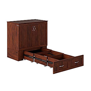 Bowery Hill Murphy Twin XL Bed Chest with Charging Station in Walnut