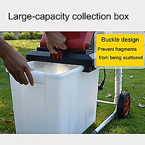 UEIDIHI Garden Shredder, 2500W Electric Wood Leaf Branch Chipper Shredder Mulcher with 45mm Cutting Width,50 Litre Collection Box,Portable Wheels