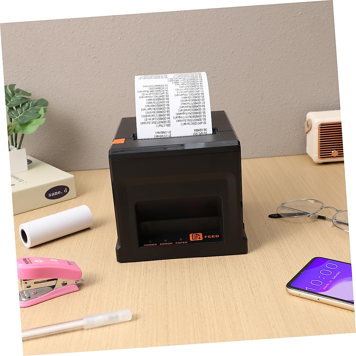 CHILDWEET Black Thermal Paper Printer Abs Thermal Pos Printer Pos Printer Receipt Printer