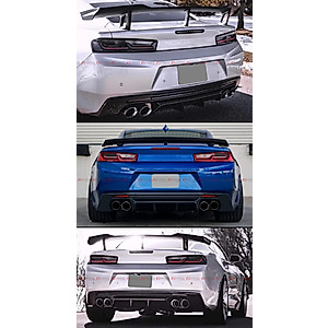 Painted Gloss Black Shark Fin Sport Rear Bumper Diffuser Replacement PP Compatible for 2016-2019 Chevy Camaro LT RS SS