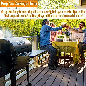 Replacement BAC236 Elite Digital Pro Controller for Traeger Wood Pellet Grill Smoker, Upgrade Thermostat Control Board Parts Replacement with 7" RTD Temperature Sensor Probe