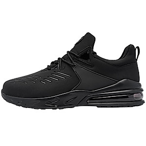 LARNMERN Steel Toe Shoes for Men Waterproof Slip Resistant Work Sneakers Athletic Durable Lightweight Comfortable Water Resistant Indestructible Construction Tennis Air Cushion(10 Men, Black)