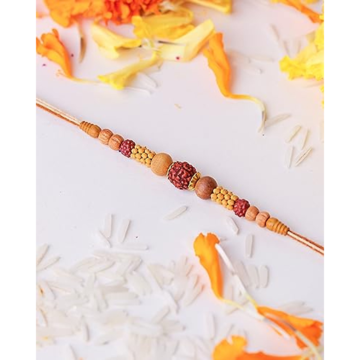 Chandan Simple Rakhi for Brother Small Bro Rakshabandhan Thread/Raksha Bandhan Rakhi (Design 4, Standard)