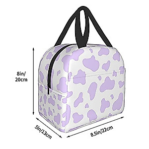 Ucsaxue Purple Cow Lunch Box Reusable Lunch Bag Picnic Insulated Cooler Travel Tote Bags School Container For Teen Boys Girls Lunch Boxes