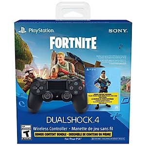 DualShock 4 Wireless Controller for PlayStation 4 - Fortnite Bonus Content Bundle (Renewed)