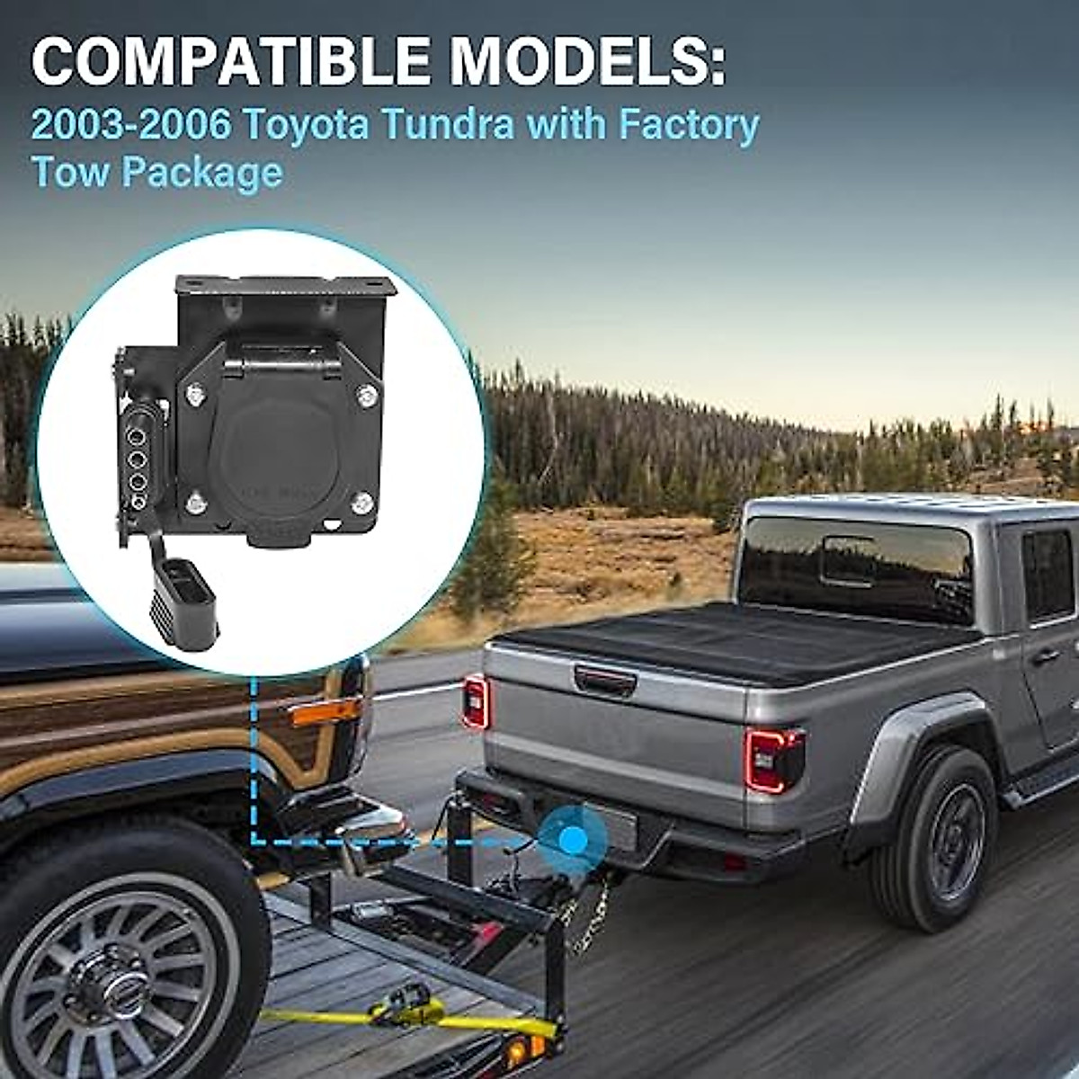 Oyviny Multi-Tow 4 and 7 Way Trailer Wiring Adapter for 2003-2006 Toyota Tundra, Tundra Towing Harness Tundra Trailer Hitch Wiring, Factory Tow Package Required