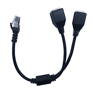 RJ45 Ethernet Splitter Adapter, Yeworth RJ45 1 Male to 2 Female LAN Network Splitter Y Port Cable Support Cat7 Cat6 Internet Networking Extension Cord