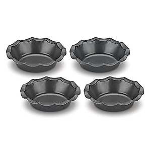 Cuisinart 4 Piece Fluted Tartlet Pan Set Mini-Metal-Bakeware, Steel Alloy