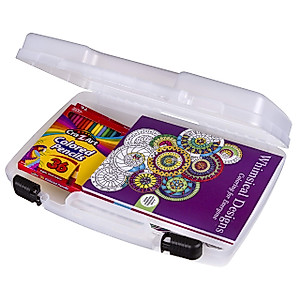 ArtBin 8017AB 17 inch Quick View Carrying Case, Portable Art & Craft Organizer with Handle, [1] Plastic Storage Case, Translucent