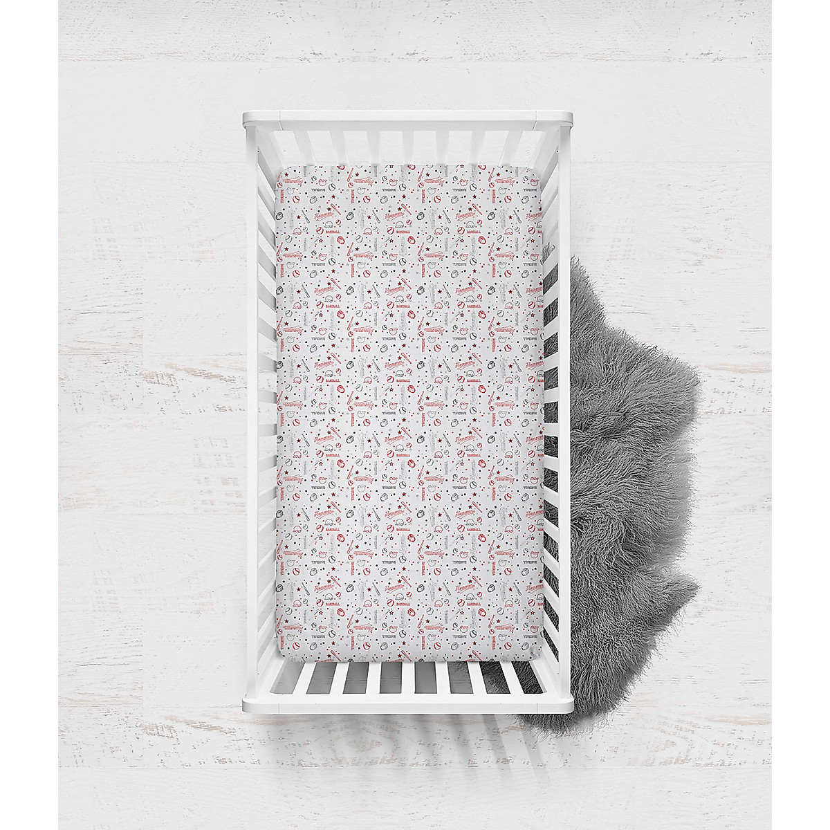 Bacati Muslin 2 Piece Crib Sheets, Basketball/Orange/Grey