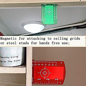 Laser Targets, 2 pcs Magnetic Floor Laser Target Card Plate for Red Laser Level