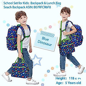 Lunch Bag for Boys, Insulated Lunch Box Bag Cute Dinosaur Thermal Lunch Tote with Removable Shoulder Strap, VONXURY