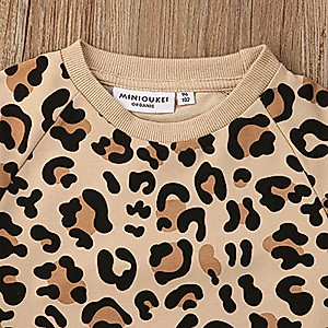 Ayalinggo Toddler Little Baby Girls Boys Leopard Sweatshirt Casual Pullover Sweater Long Sleeve Shirt Blouse Tops Fall Winter Outfit Clothes (Leopard Print Sweatshirt, 4-5T)