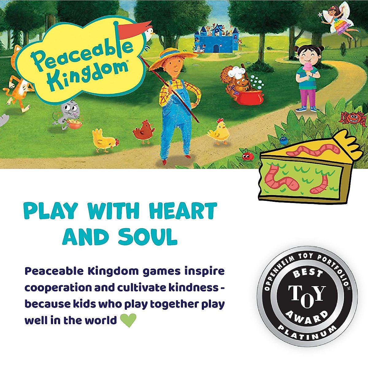 Peaceable Kingdom Feed The Woozle Cooperative Game for 2 to 5 Kids Ages 3+ - Learn Social Skills While Completing Physical Challenges