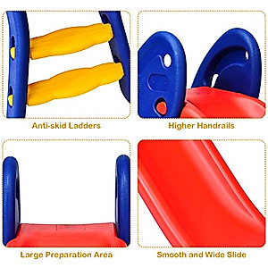 GLACER Toddler Slide, Sturdy Folding Baby Slide, Playground Slipping Slide Climber for Indoor and Outdoors Use, Plastic Kids Slide First Slide