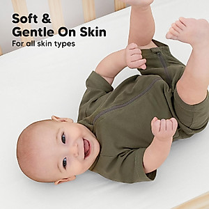 KeaBabies 2-Pack Organic Crib Sheets for Boys, Girls - Fitted Crib Mattress Sheet Neutral, Breathable Jersey Cotton Cover for Baby Bed, Toddler Mattress, Soft & Cute Prints (Soft White)