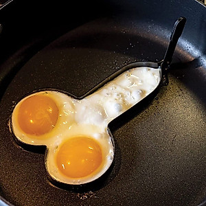 Tiydiygo 2PCS Funny Egg Fryer Mold Set, Egg Ring with Handle,Interesting Omelette Mold DIY Dine Food Making Tools for Breakfast Sandwich Biscuits Muffins Scones Bread