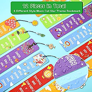 12 Pcs Teacher Appreciation Bookmark with Metal Charms Teachers Thank You Gifts from Students Graduation for Teachers Reading Christmas Gift