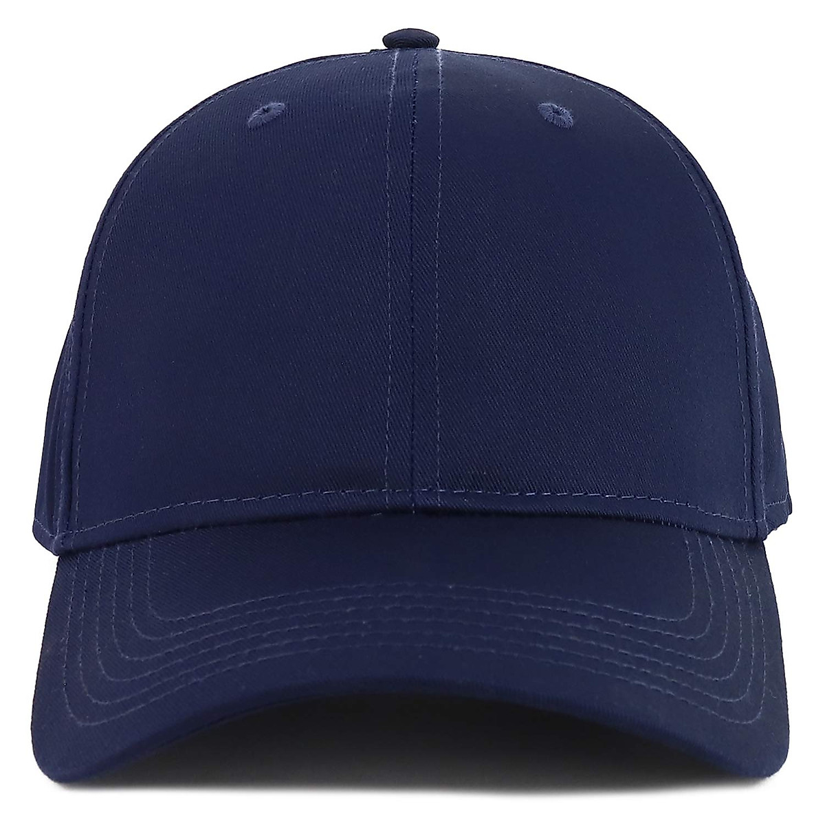Armycrew XXL Oversize High Crown Adjustable Plain Solid Baseball Cap - Navy