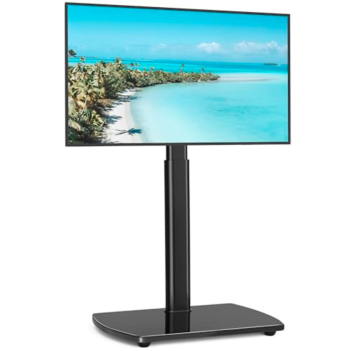 Universal Floor TV Stand with Swivel Mount for Most 26-65 Inch LCD LED OLED TVs, Height Adjustable TV Stand with TV Mount Compatible with All Apple TVs, Black