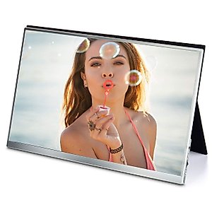 ZSCMALLS Portable Monitor 15” Full HD 1080P Metal Frame Portable Screen USB Type-C Mini HDMI Computer Display for Phone Laptop PC PS4 Xbox Included Foldable Cover & Screen Protector, Silver