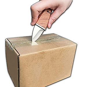 HUAAO 4.6'' Mini Knife, Pocket Knife with 440C Blade Wood Handle, Small Knife Fixed Blade Knife with Sheath for EDC Opening Package Collection Gift