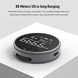 VISLONE Electronic Ruler 8 in 1 Range Finder 99m LCD Display High Accuracy Handheld Length Measuring Tool Long Standby Rechargeable Ruler