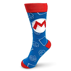 Controller Gear Super Mario Evergreen - 3 Pack Super Mario Merchandise Crew Socks