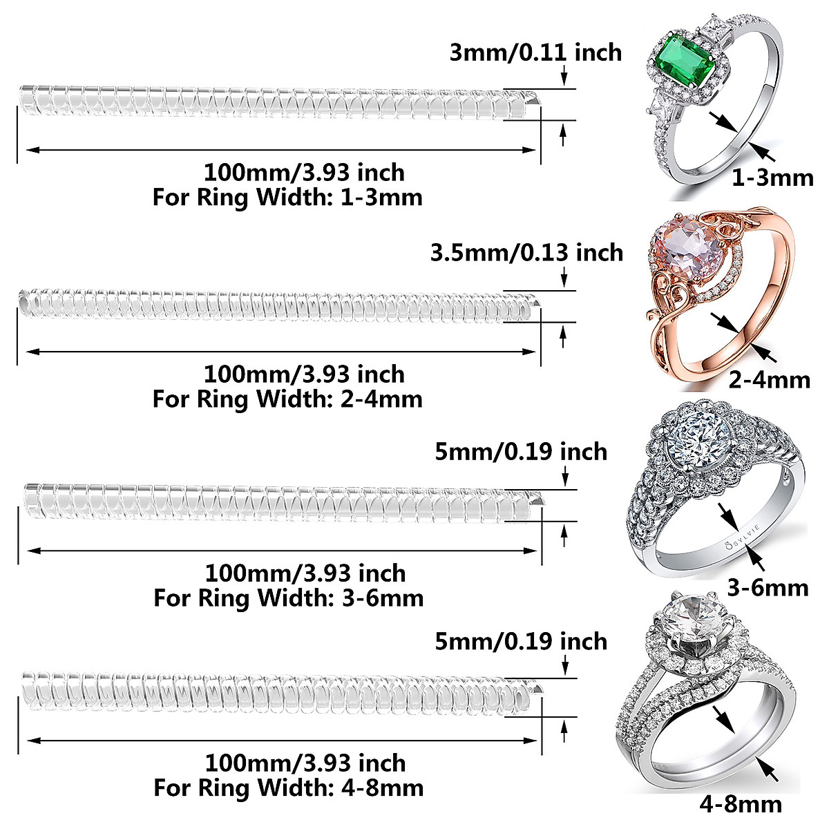 Ring Size Adjuster For Loose Rings for Any Rings Ring Size Reducer Spacer Ring Guard