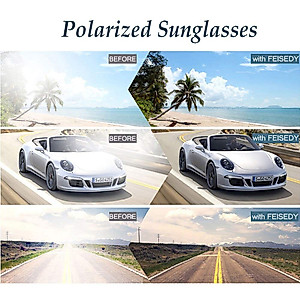 FEISEDY Women Retro Polarized Sunglasses Classic 80s Men Sunglasses Trendy UV400 B1858