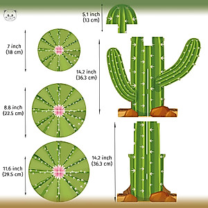 KARAQY 3 Tier Cactus Cupcake Stand, Green Cactus Shape Cupcake Holder for Mexican Fiesta Party Supplies, Taco Party Decorations, Cinco De Mayo Party Favors