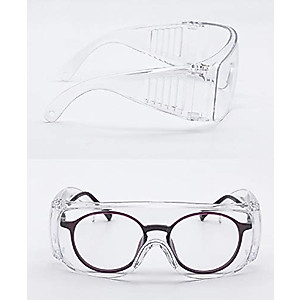 Safety Glasses (2 Pack) Anti Fog & Shattered Proof, ANSI Z87.1 & EN 166 UV Resistant Protective Eyewear Safety Goggles, Wide Frame Eye Shield Goggles Scratch Resistant Best Eye Protection Shield with