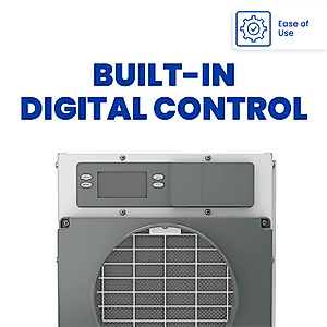 AprilAire E070 Pro 70-Pint Crawl Space Dehumidifier + Model 76 Wall Mount Dehumidifier Control, Commercial-Grade Whole-House Dehumidifier for Basement, Crawlspace, or Whole Home up to 2,200 sq. ft.