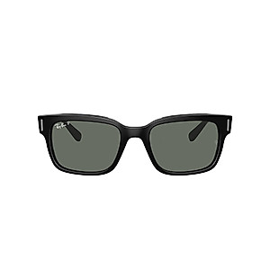 Ray-Ban Men's RB2190 Jeffrey Square Sunglasses, Black/G-15 Green Polarized, 53 mm
