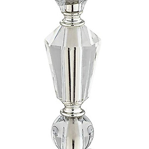 Alix Chrome and Crystal Pillar Candle Holders Set of 3 - Dahlia Studios