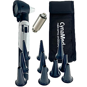 Cynamed Mini Otoscope Set-Pocket Size, Fiber Optic Otoscope Diagnostic Ear Care Tool-Pocket Otoscope (Black)