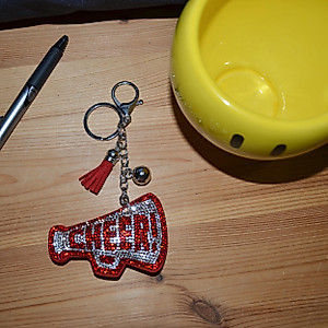 Popfizzy Red Cheer Keychain for Girls, Cheerleader Gifts for Girls, Bag Charm, Cheer Gifts, Cheer Stuff, Backpack Charms