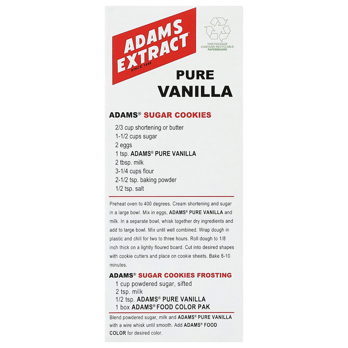 Adams Extract Pure Vanilla Extract 4 fl oz (Pack of 1)