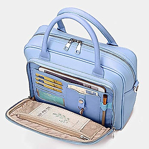 JOSEKO Women Handbags Large Tote Shoulder Bag, Purses and Handbags Fashion Ladies PU Leather Top Handle Satchel Hobo, Shoulder Bags Leather Crossbody Handbag for Women Blue