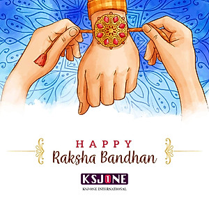 KSJONE Set of 12 Om Design Rakhi Thread, Rakhi for Brother, Raksha Bandha Gift for Your Brother, Rakhi Bracelet for Loving Sibling, Father, Bhabhi, Bhaiya with Roli Chawal (Design 2)