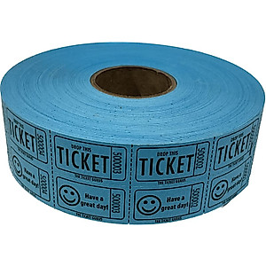 The Ticket Gurus Double Smile Raffle tickets-2000 Double Tickets/roll (White/Blue/Green/Purple)